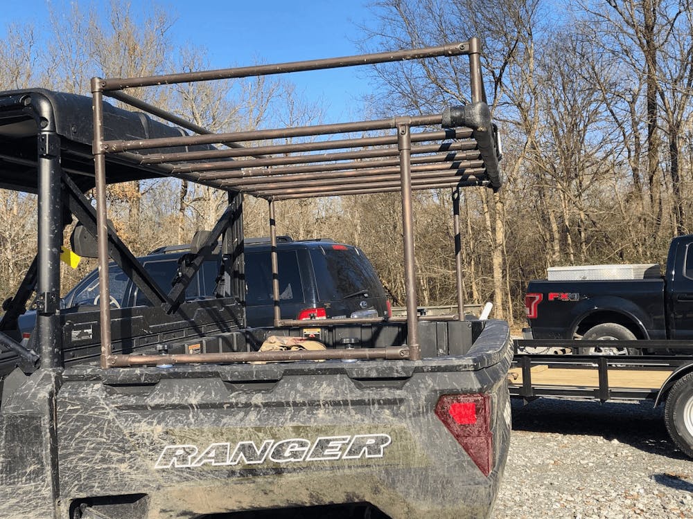 A UTV side by side rack built by Don for his Polar...