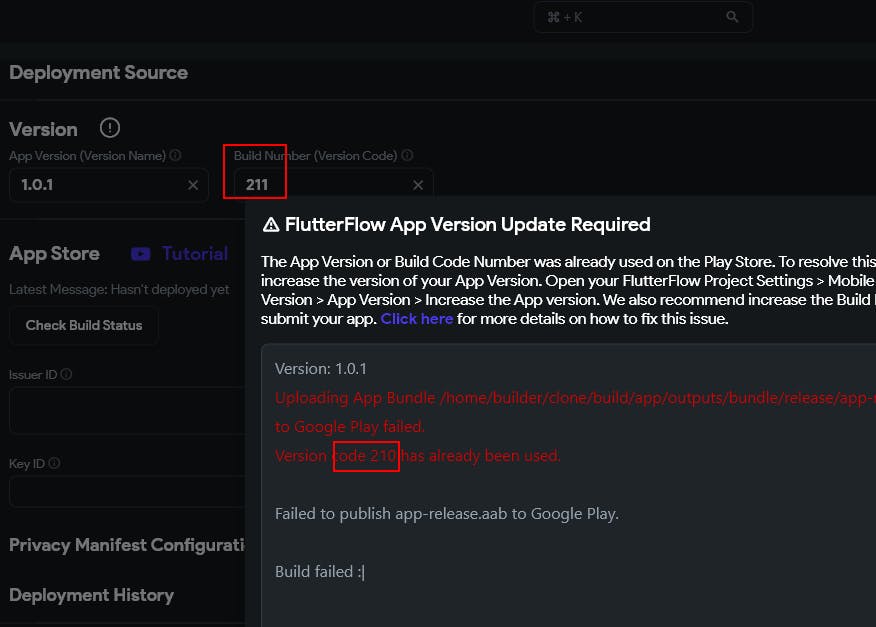 Google Play deployment using incorrect settings