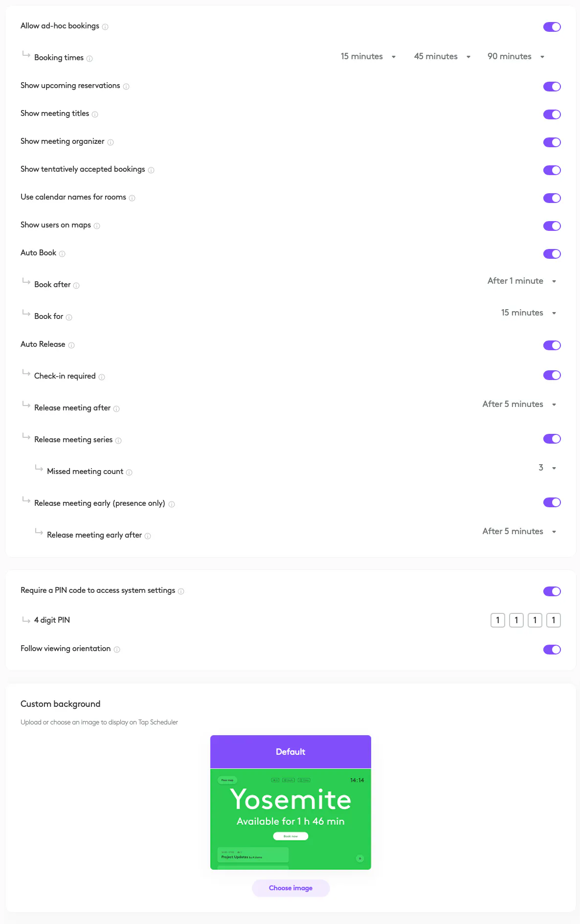 Managing room booking policies