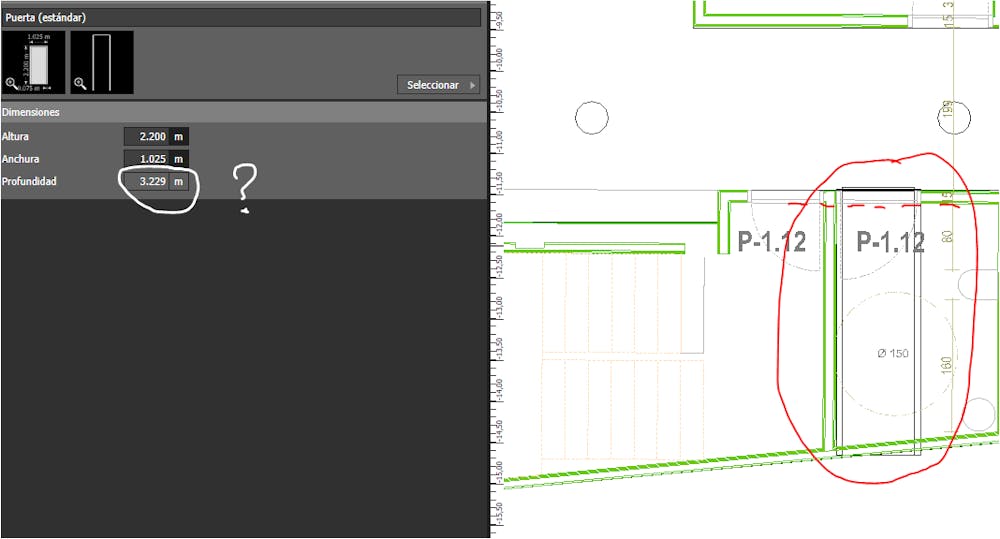 Possibility to change the doors depth