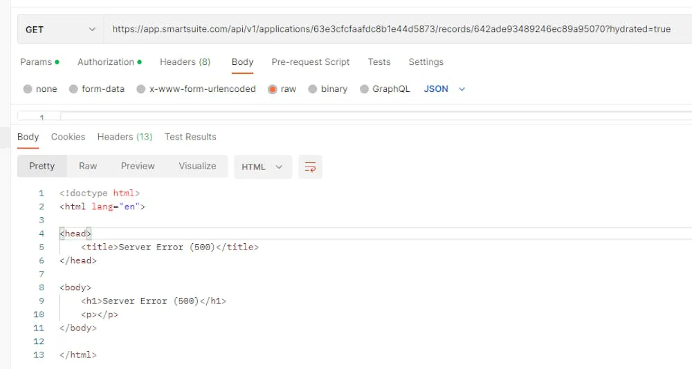 Error on API Request