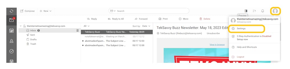 All About WebMail Features and Settings