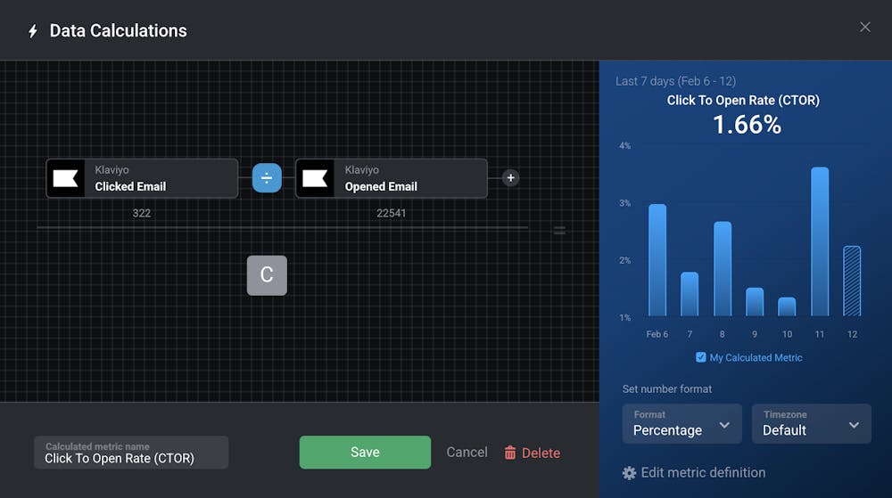 How to create custom metrics in Databox for Open Rate, Click Rate ...