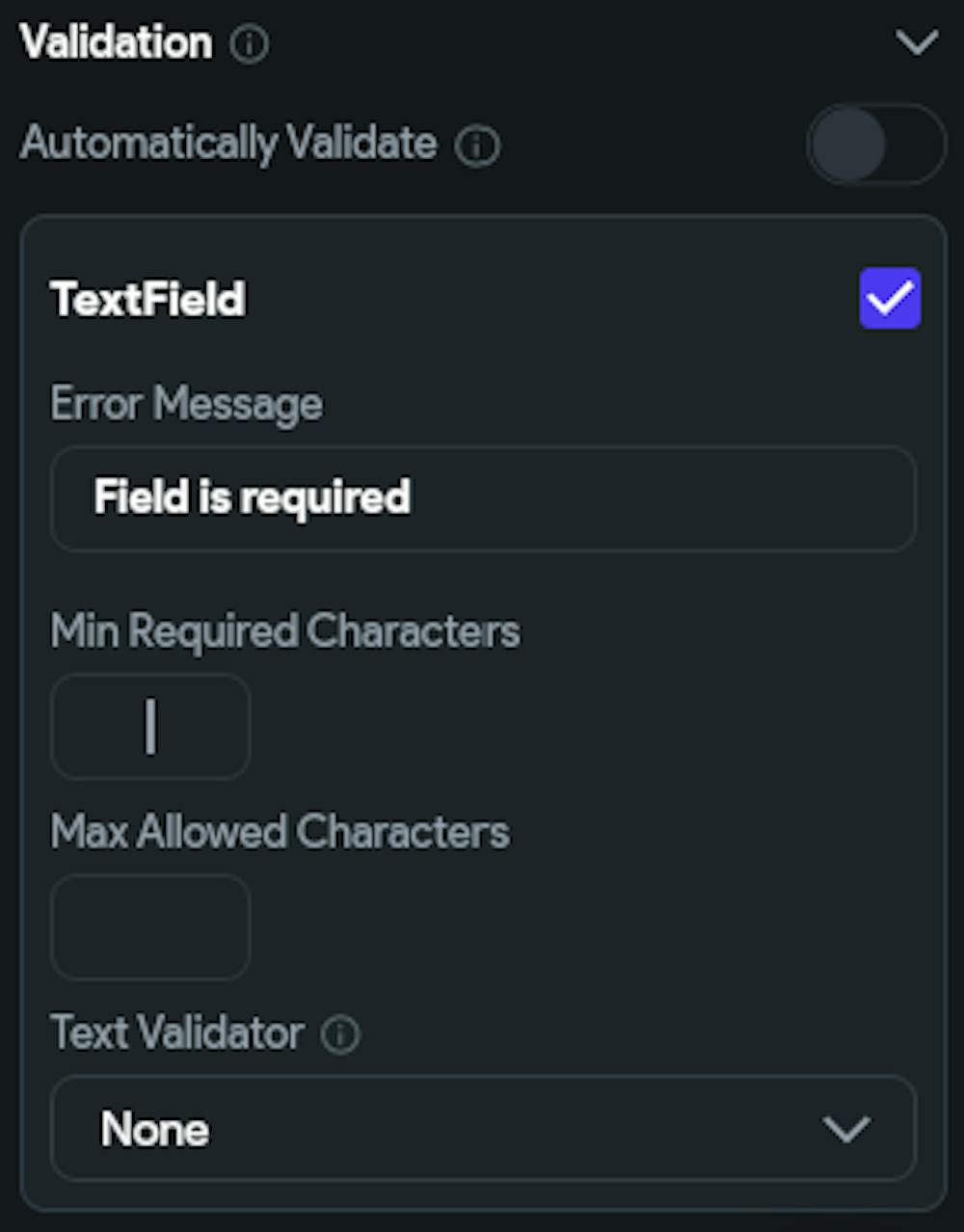 Dynamic Field Validation from pre-defined Schema