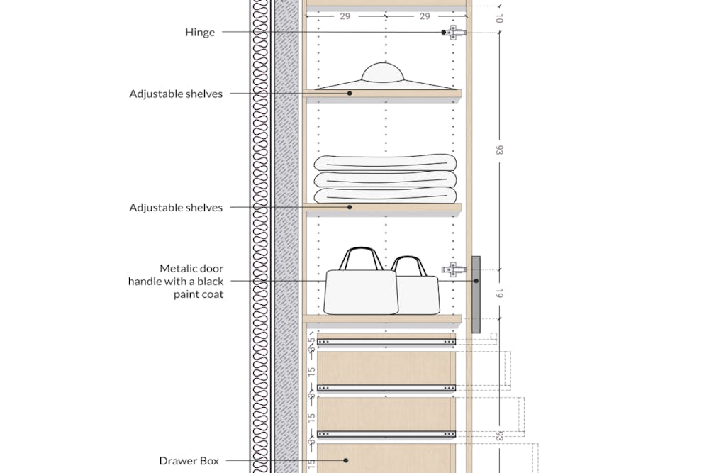 Wardrobe section detail