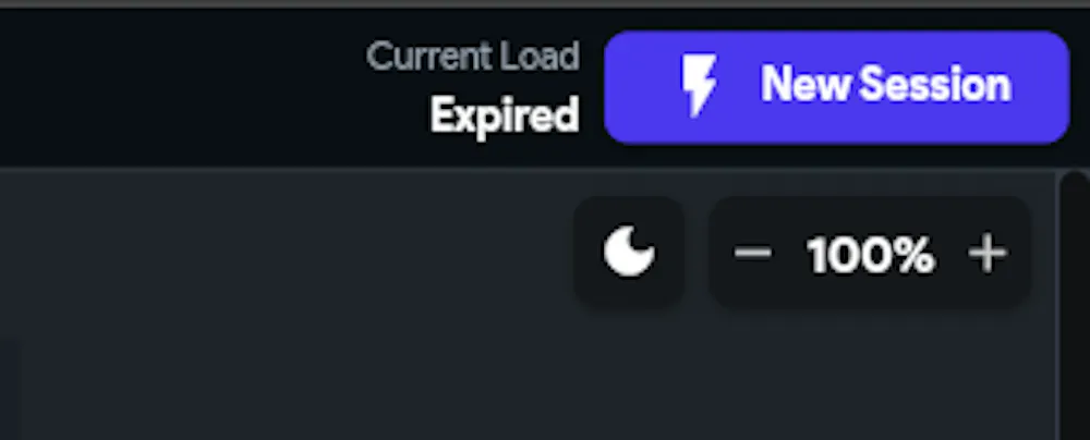 "New Session" Button in Test Mode doesn't work
