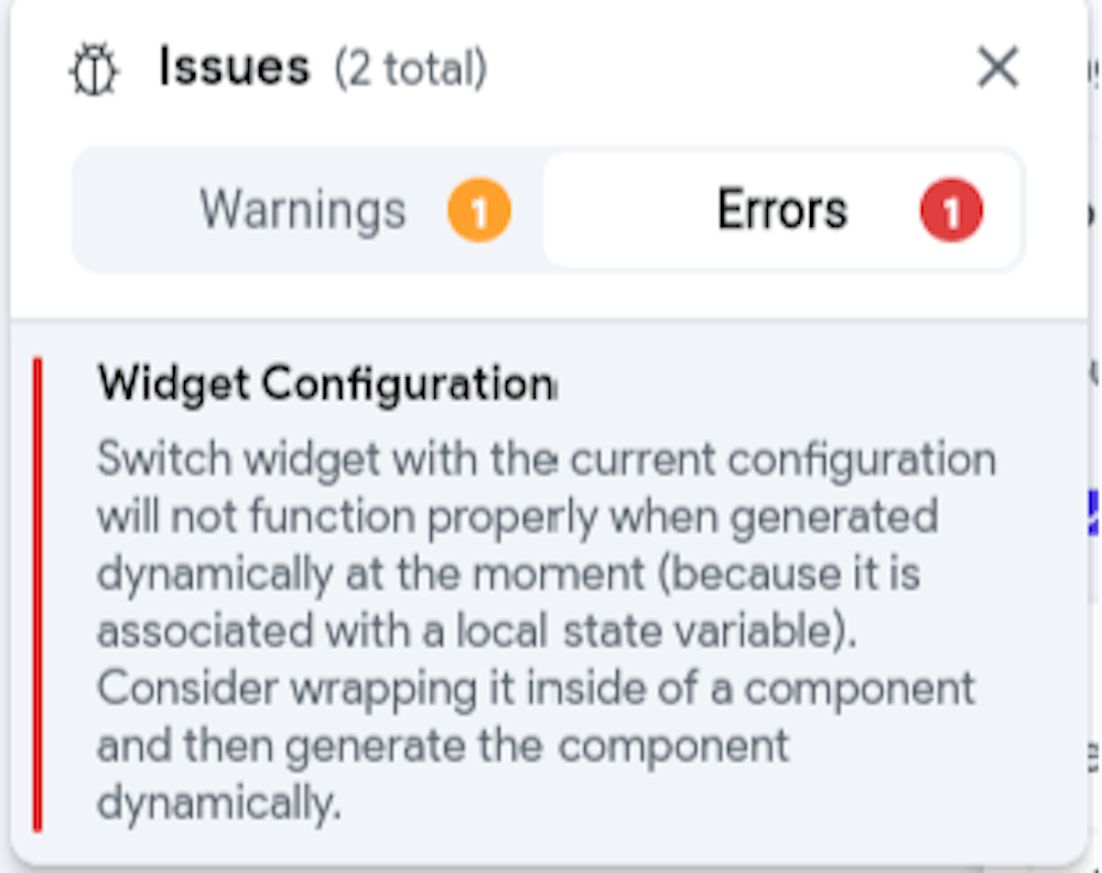 Switch widget related