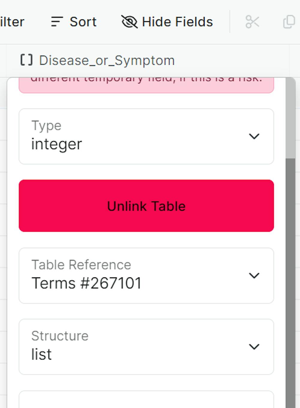How to sort out database entries where a linked column is empty?