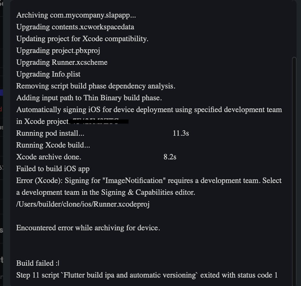 Error while deploying build to Appstore Error while deploying build to Appstore