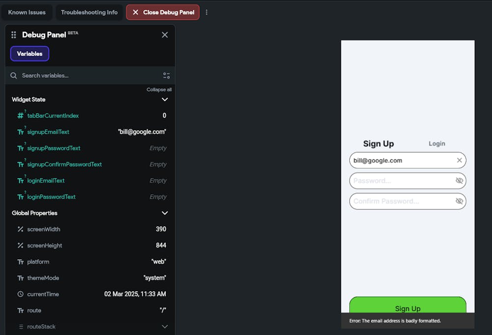 Email address is badly formatted