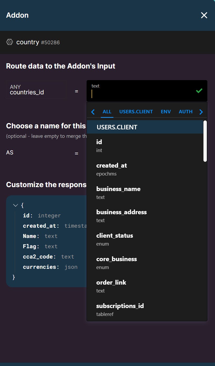 Why can't I see the new table reference when doing an addon
