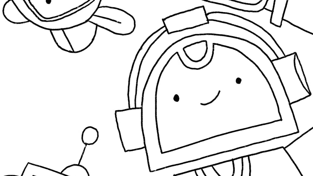 Colouring in: Brainbots colouring in