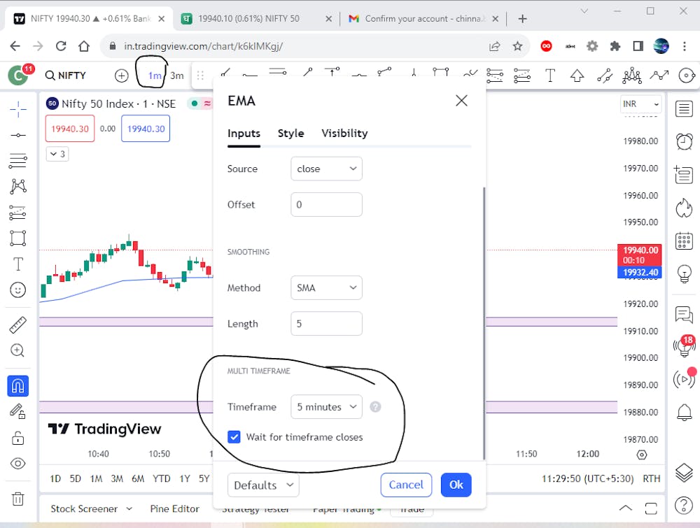 multi timeframe options for moving average indicators.