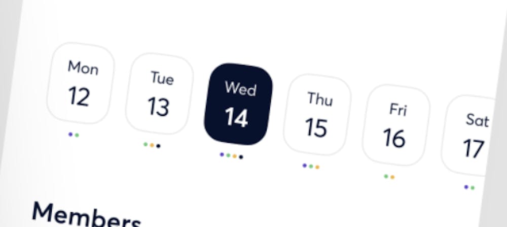 Calendar for tasks widget design