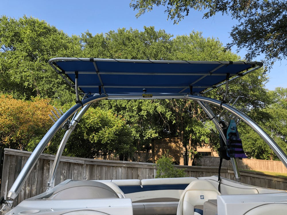Custom boat shade cover. Large enough to cover al...