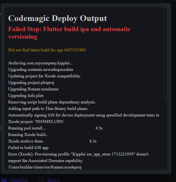 Deploying to App Store (Build failed :| Step 10 script `Flutter build ... Deploying to App Store (Build failed :| Step 10 script `Flutter build ...