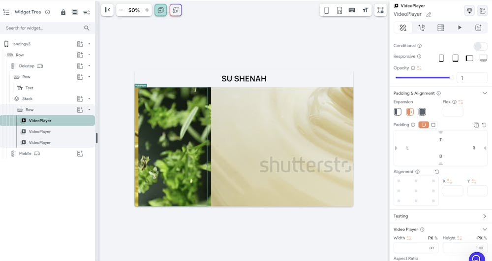 Multiple Video Players in one ROW widget Flexed not displaying properly