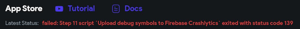 App Deployment Failed Step 11 Script Upload Debug Symbols To Firebase Crashlytics