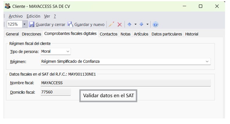 SUGERENCIA: botón "validar datos fiscales"