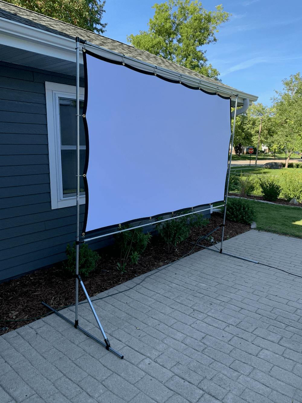 Collapsible frame for 100" movie screen. 1/2 dia ...