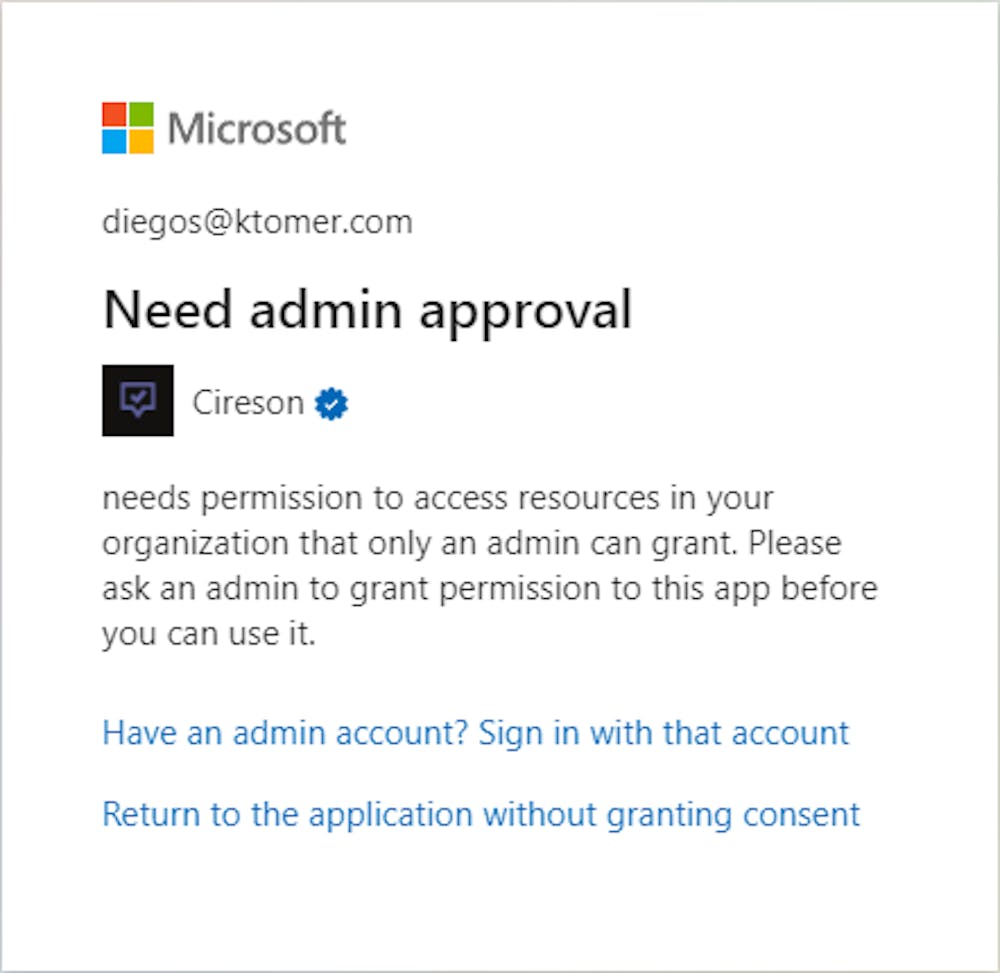 Resolve “Need Admin Approval”