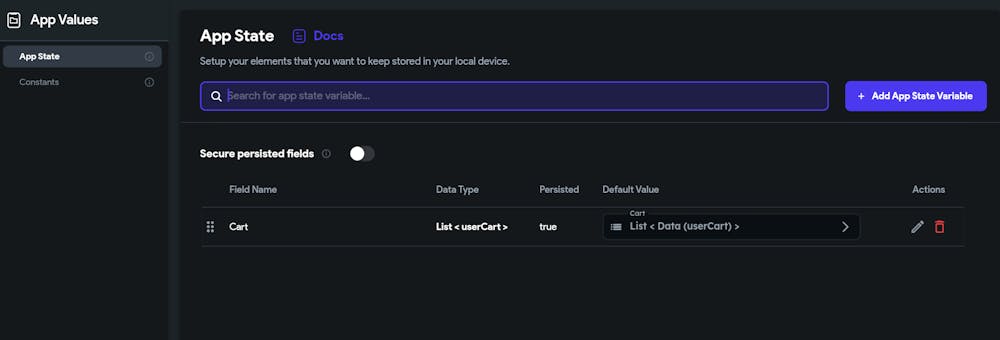 How do i save Appstate data into Supabase Rows