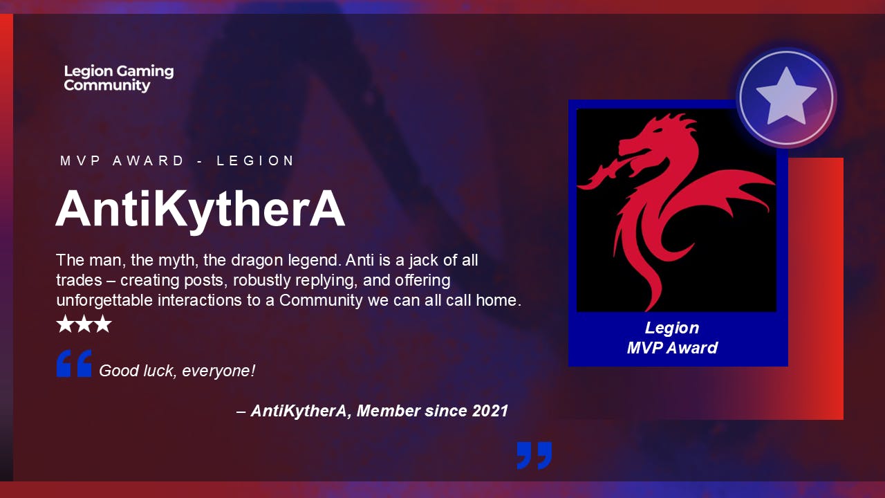 Winner Results - Lenovo Community Awards! | Legion Gaming Community