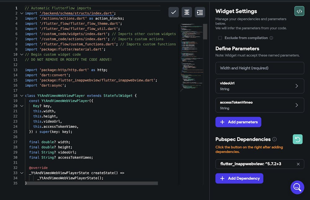 Creating a Widget for Seamless YouTube and Vimeo Video Player in Flutterflow