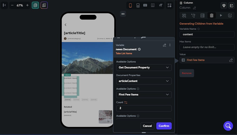 How to filter items in column