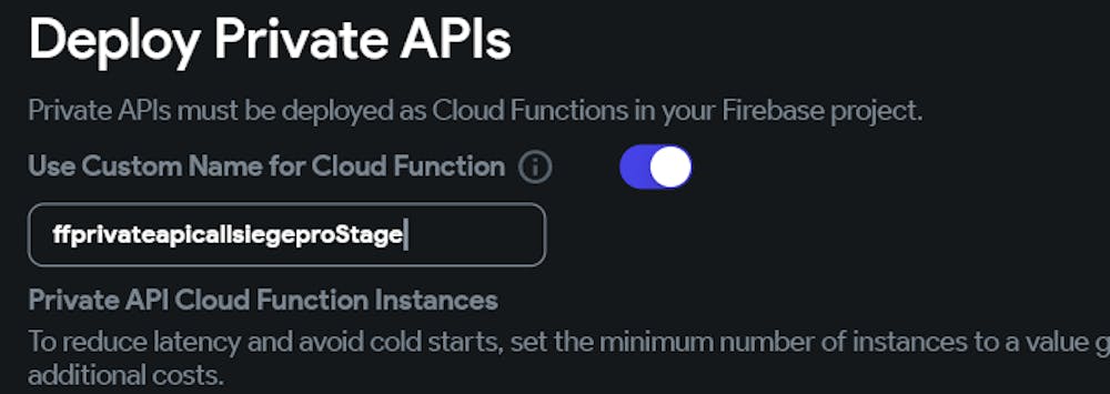 How can I have 2 different private apis for 2 different environments?