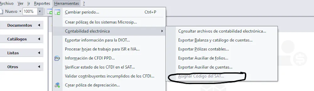 Código del SAT