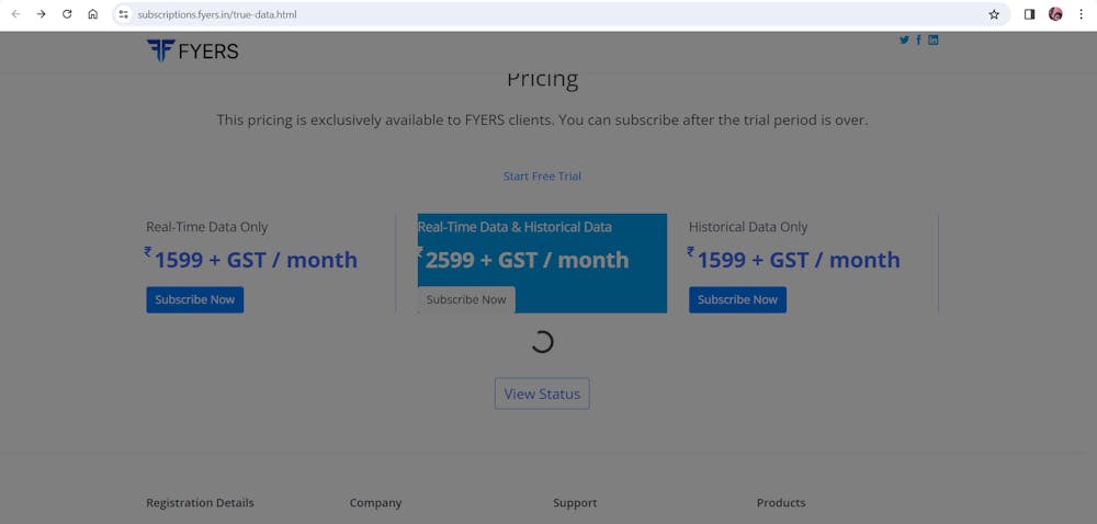 Subscribing Truedata from Fyers