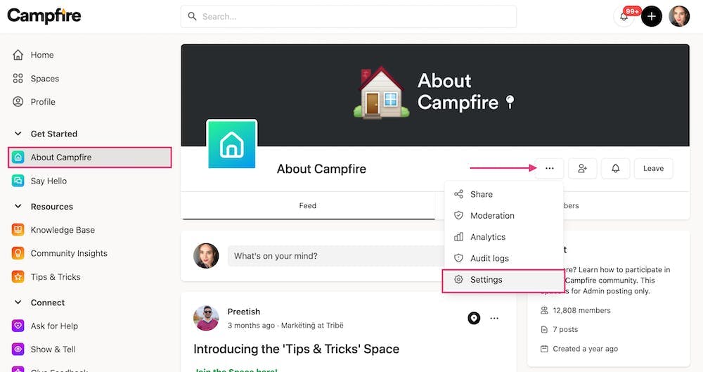 How to create and edit Spaces