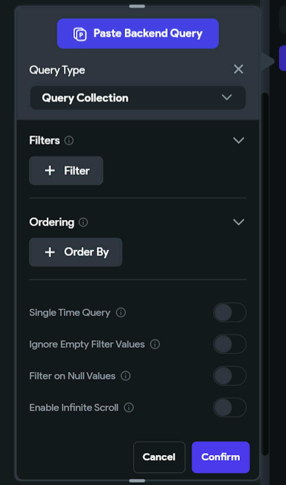Why I cannot find listen to changes in my backend query?
