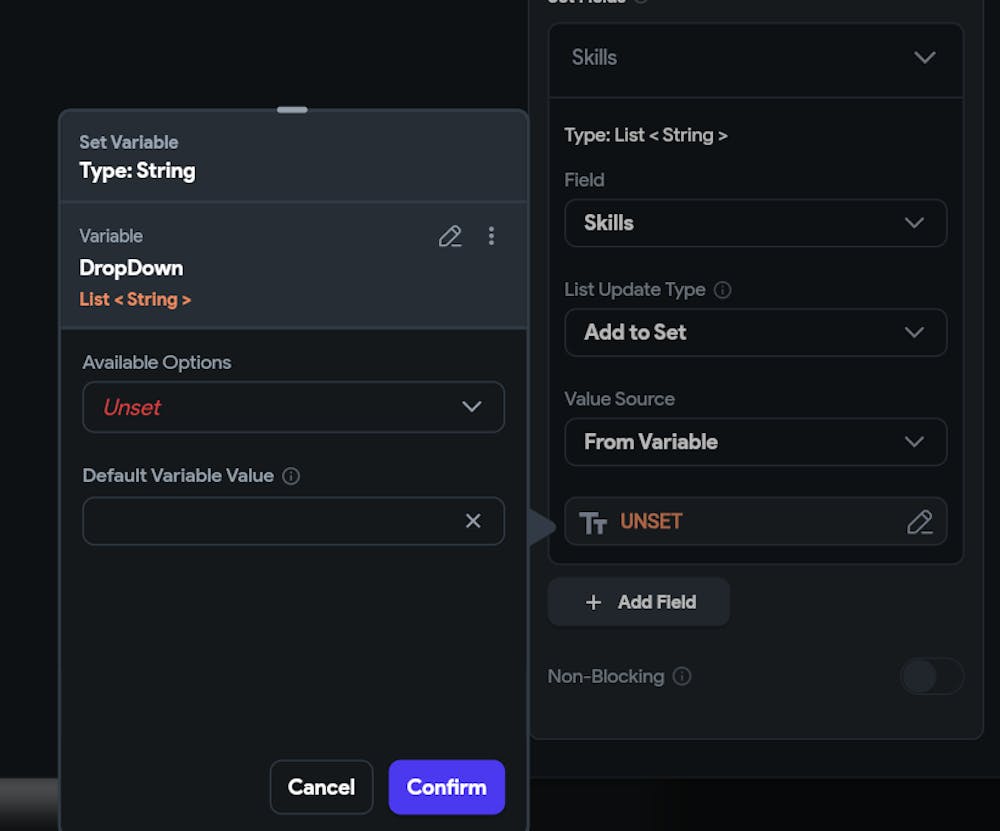 How to append list of string data to a field which contains list of string