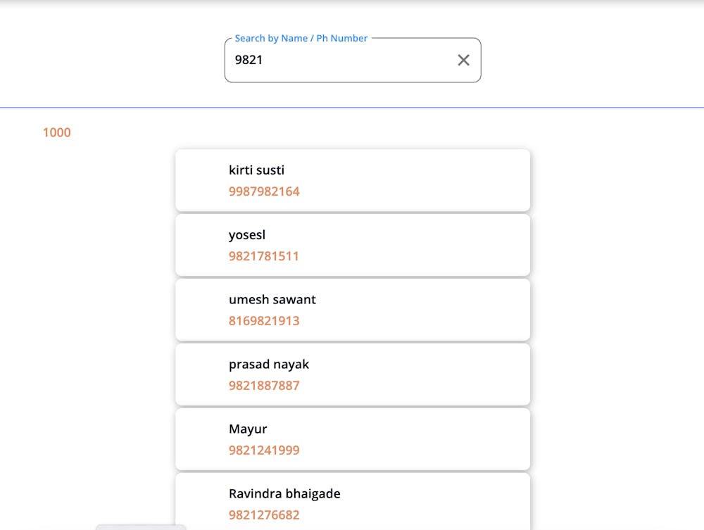 Supabase View all data List