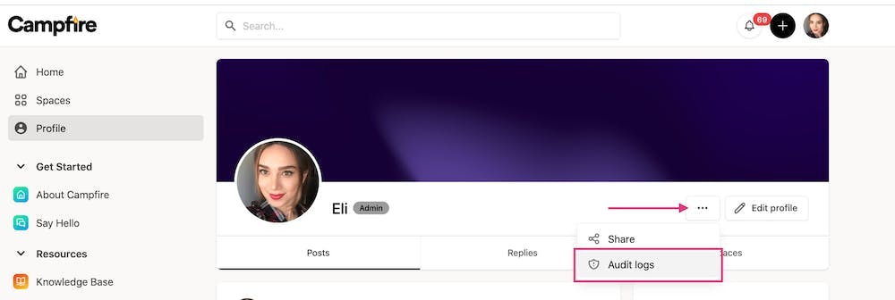 Check the activity of users’ profiles, posts, and Spaces with Audit Logs