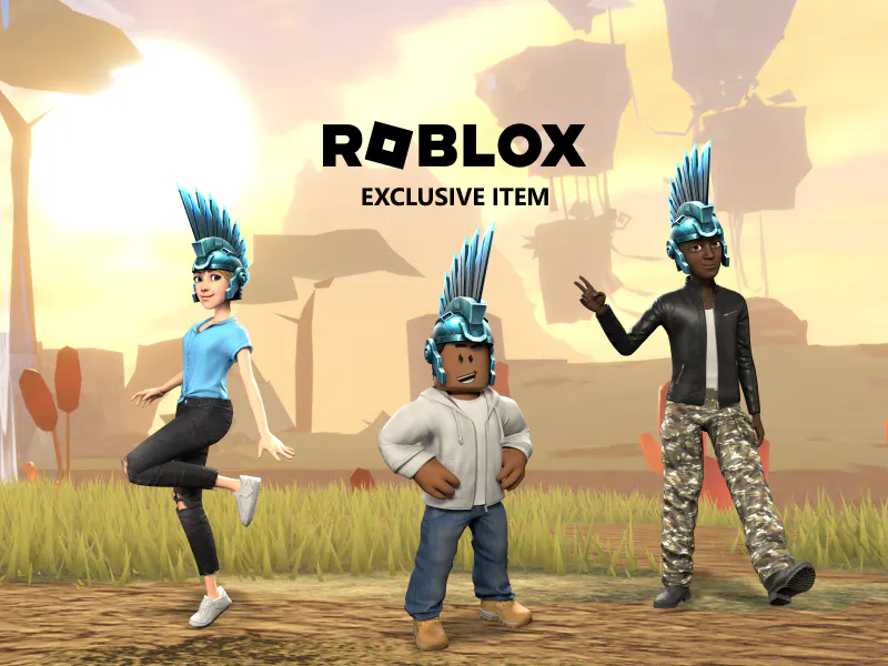 Microsoft Rewards Punch Card for a free Roblox Blue Steel Mohawk Helmet UGC