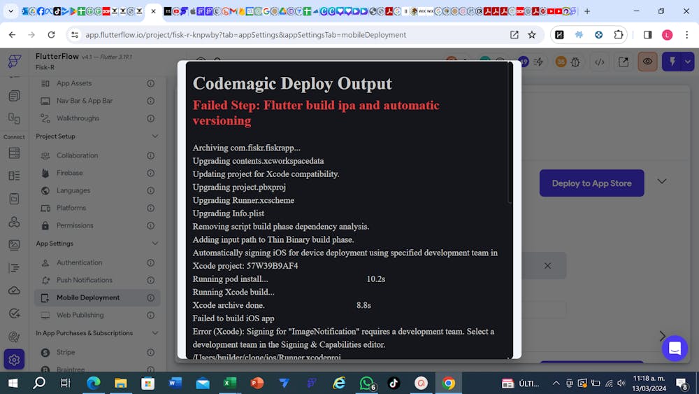 error when deploying to the App Store, can someone help me?