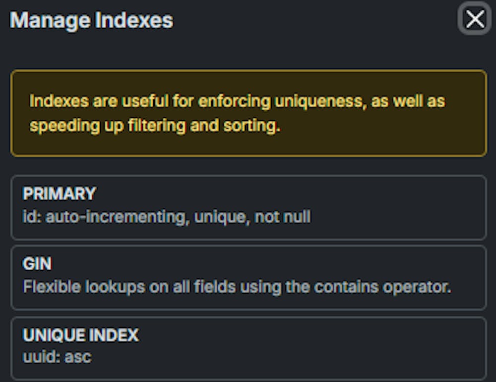 Primary Index vs Unique index