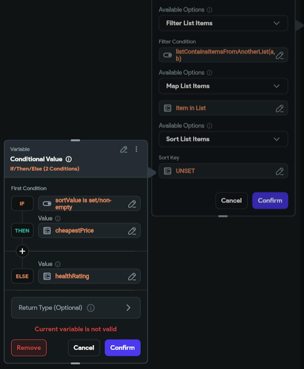 Sort list items with conditional logic issue