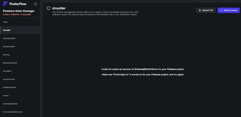 Firebase Connection Problem (Flutterflow Not Responding) Firebase Connection Problem (Flutterflow Not Responding)
