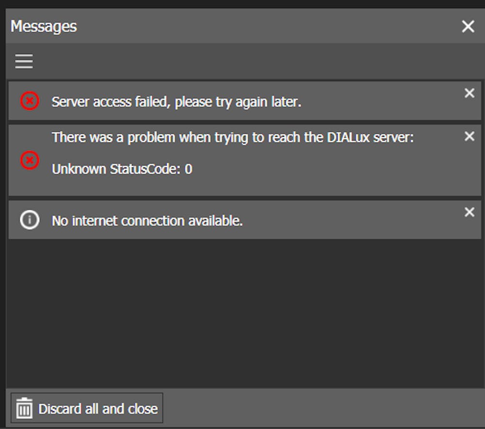 No internet connection available