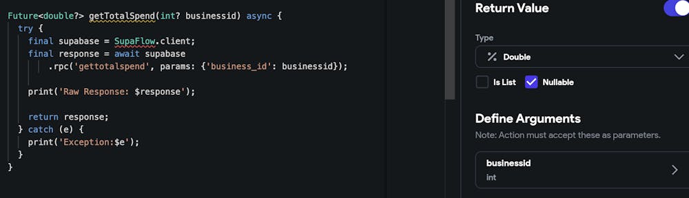 Custom action with Supabase