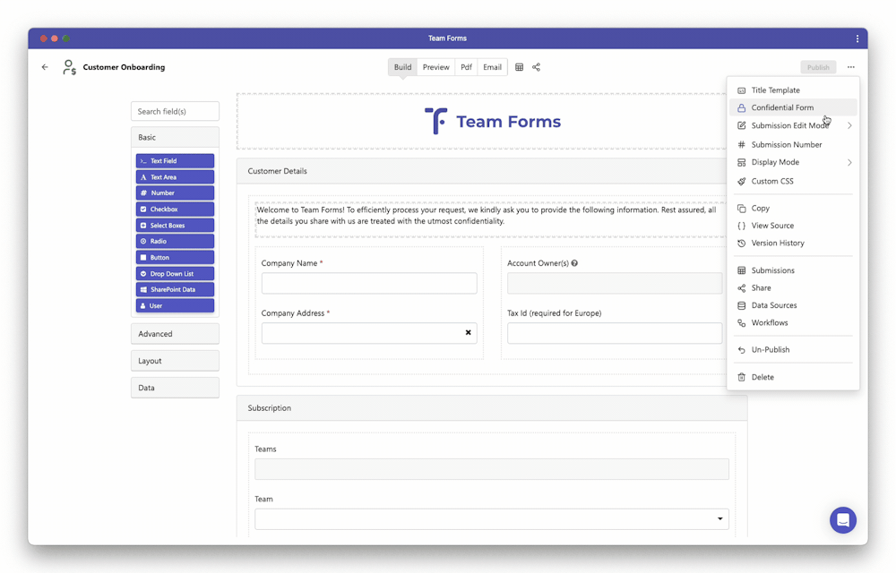 Introducing Version History Management in Team Forms