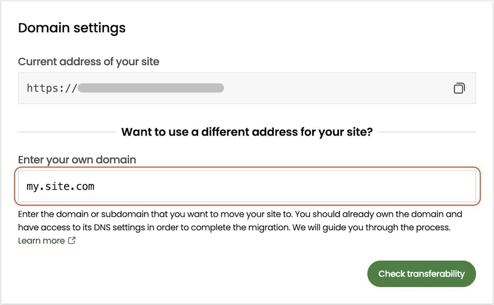 Use a custom domain or subdomain