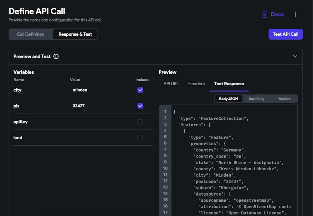 Problems with the response of the geoapify api. I get an array. How should I turn it into a ...