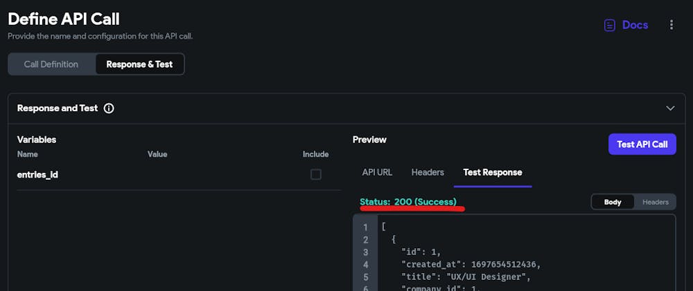 API Call: JSON Path Name isn't able to choose