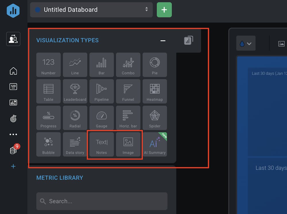 Using Text and Image visualizations on Databoards