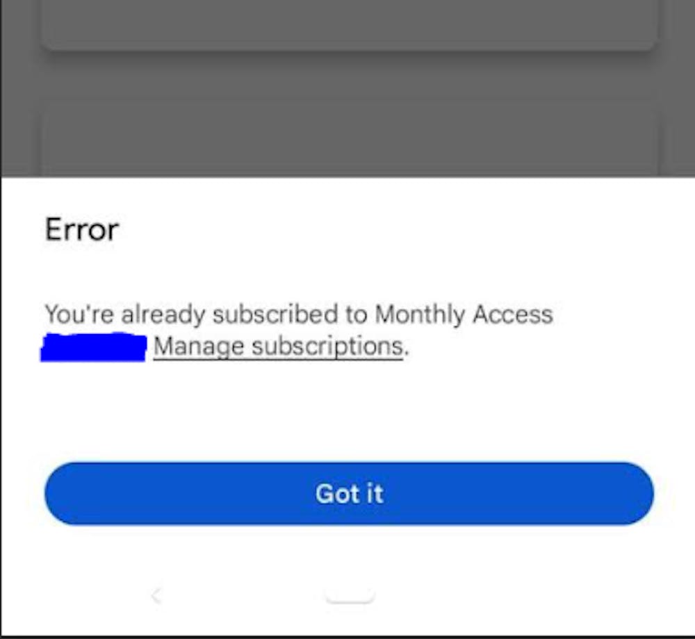 Revenue Cat Android Existing Subscription Error